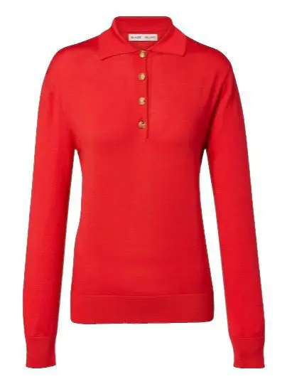 BLAZÉ MILANO Alegria Silk And Cotton Polo Sweater - Red