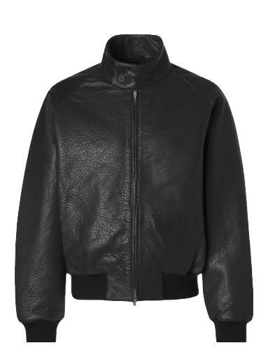 Studio Nicholson Over Leather Bomber Jacket - Black