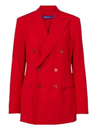 Ralph Lauren Double-breasted Wool-blend Blazer - Red