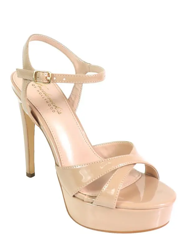 Frederick's Of Hollywood Madison Ankle Strap High Heel Sandals - Nude