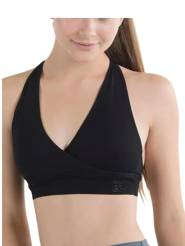 BRABAR Hug Strappy Halter Sports Bralette - Black