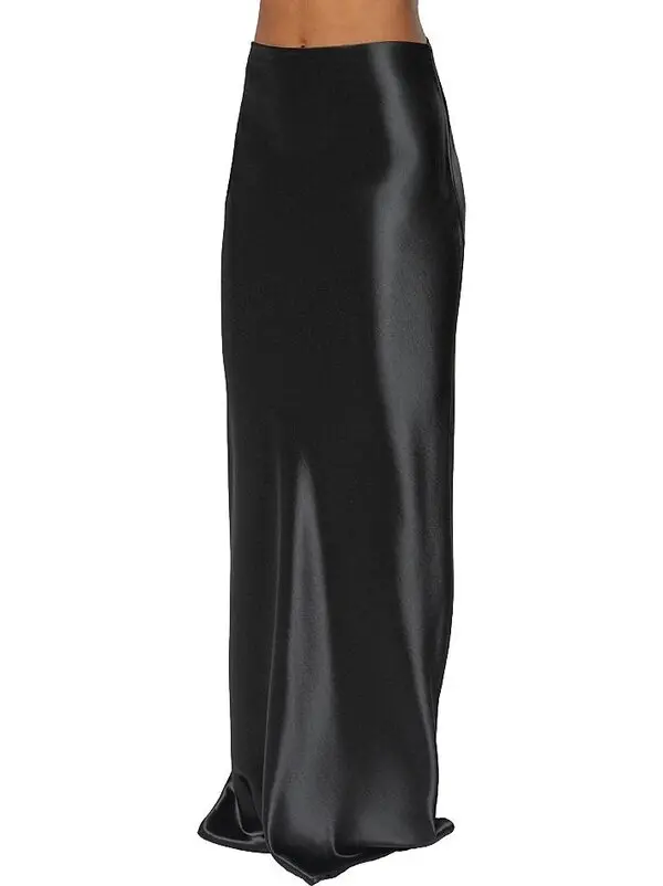 JLUXLABEL Satin Maxi Skirt - Black