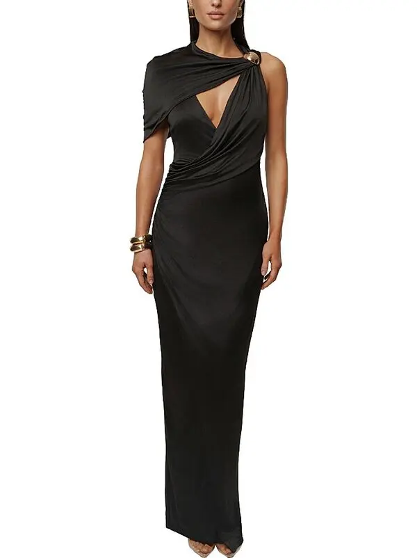 JLUXLABEL Enchanted Drape Maxi Dress - Black