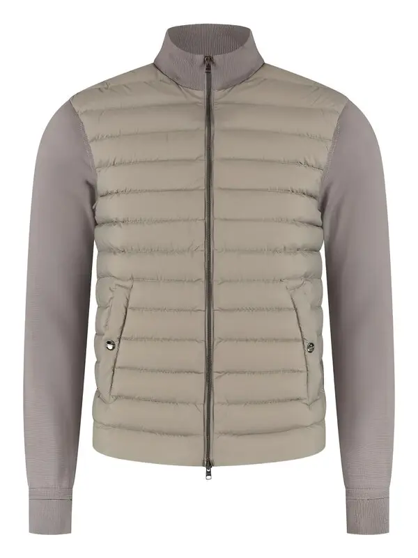 Herno Zip-up Cardigan With Textured Detailing - Ivory
