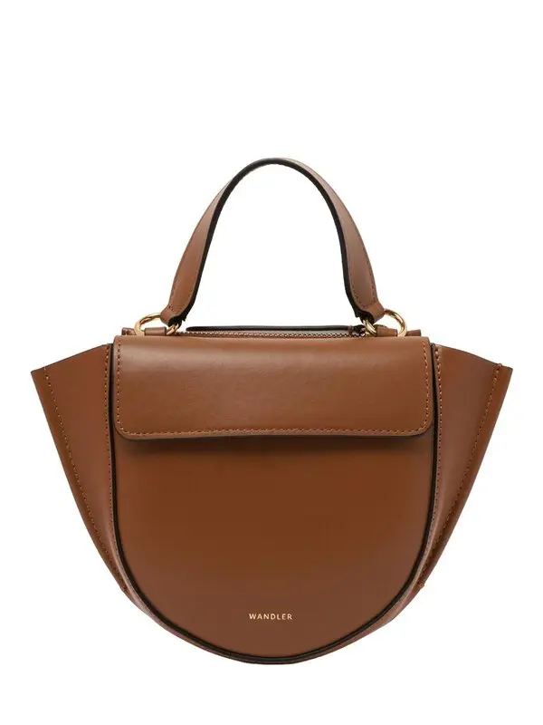 WANDLER Mini Leather Top-handle Bag - Marrone