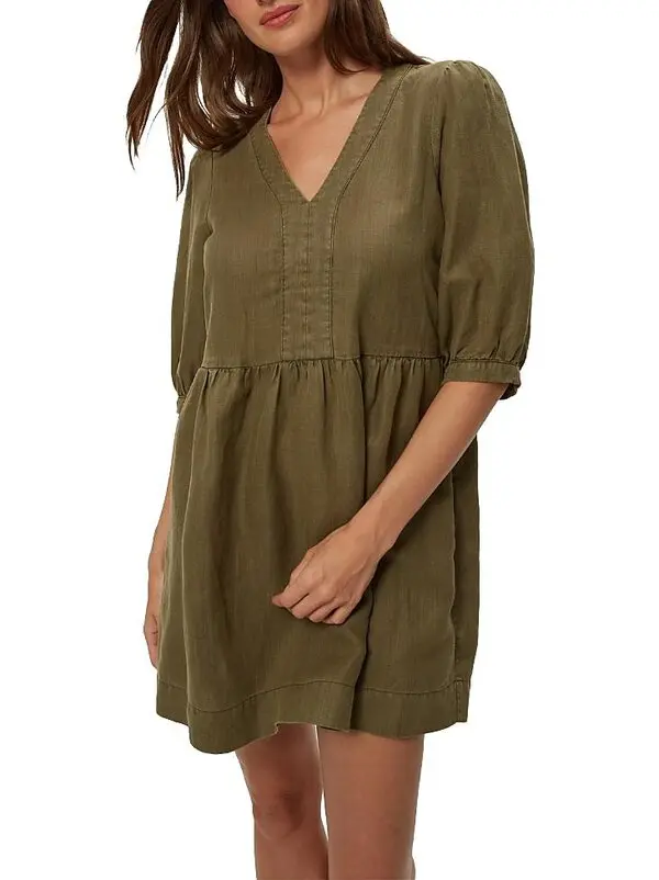 Michael Stars Brielle Linen Mini Dress - Caper