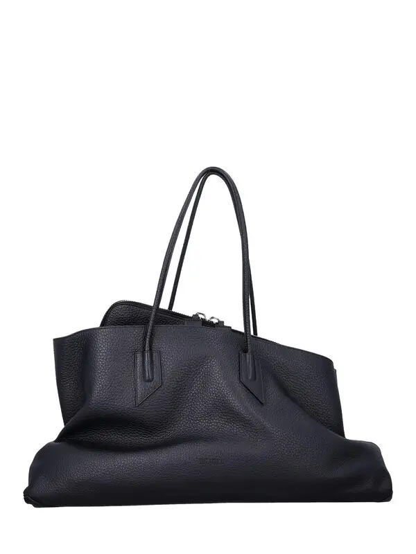 Attico Structured Mini Leather Shoulder Bag - Nero