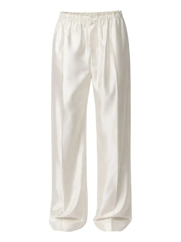 Carven High-waisted Relaxed Fit Cotton Silk Pants - Ecru