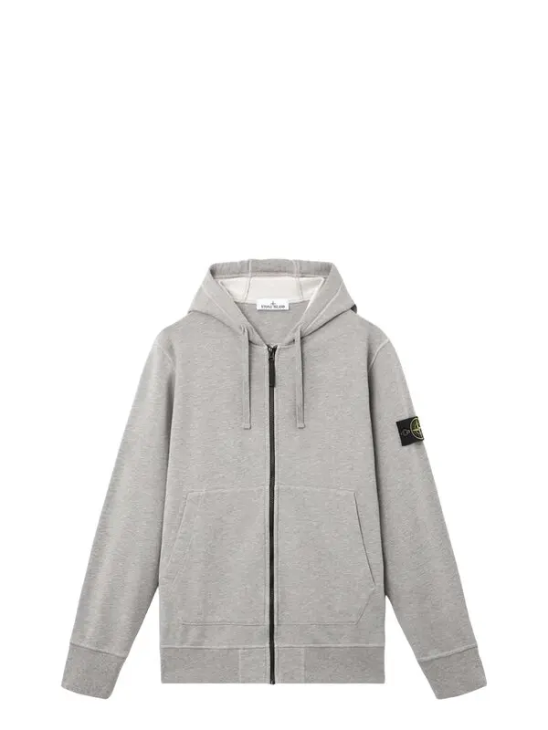 Stone Island 100% Cotton Zip-up Hoodie - Grigio