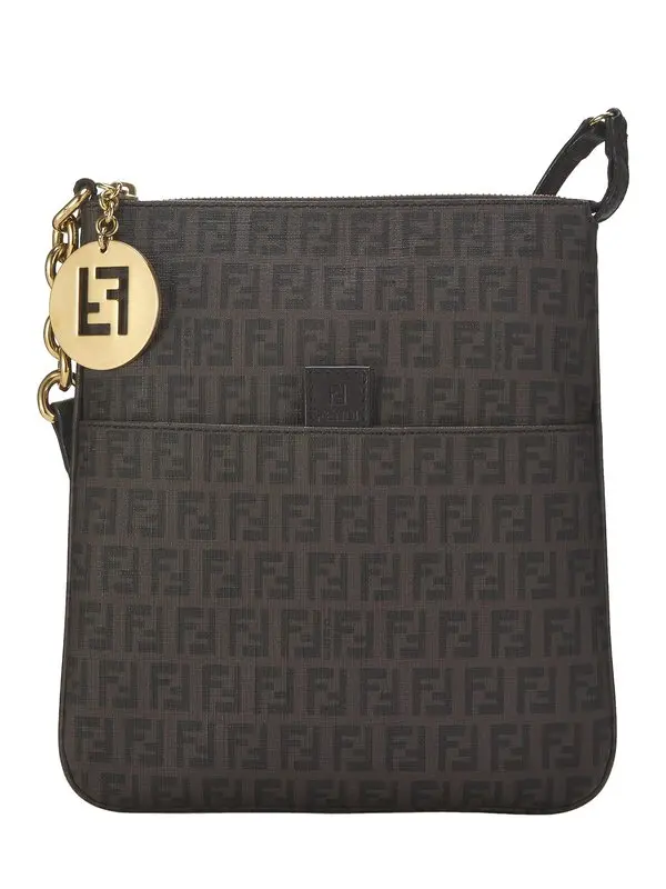 Fendi Zucchino Coated Canvas Messenger Bag - Brown