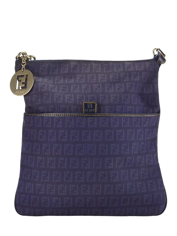 Fendi Zucchino Messenger Bag - Blue