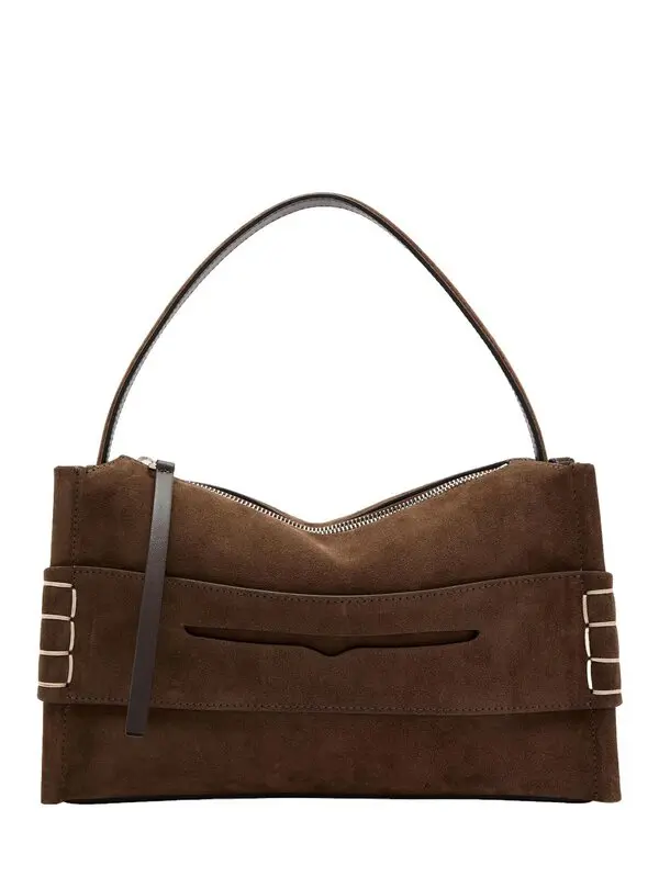 JW Anderson Suede Loafer Shoulder Bag - Brown