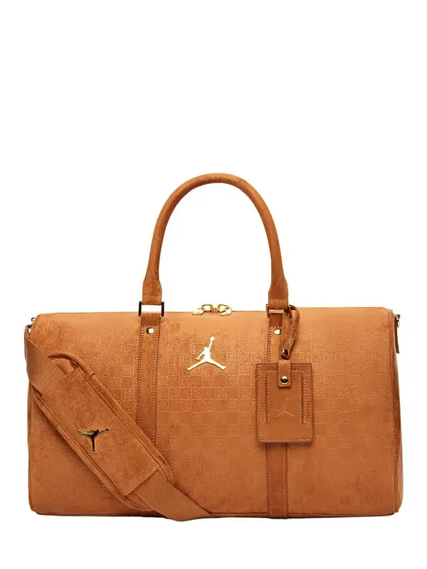 JORDAN Suede Monogram Duffel Bag - Cognac