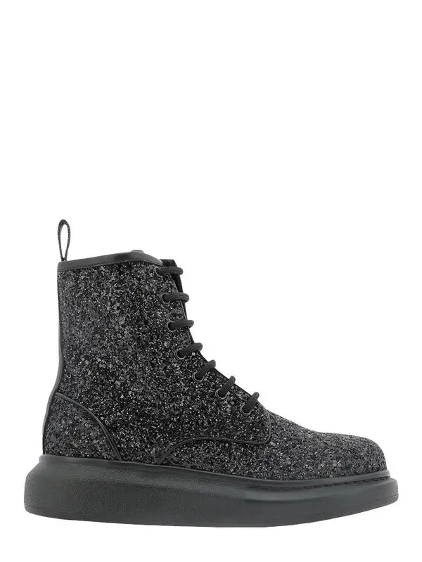 Alexander McQueen Glitter Ankle Boots - Black