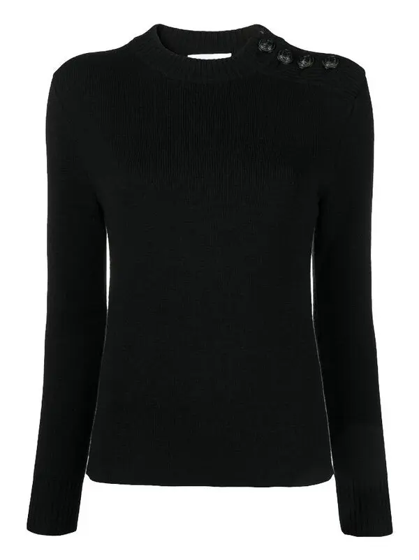 Rabanne Knitted Wool Pullover - Black