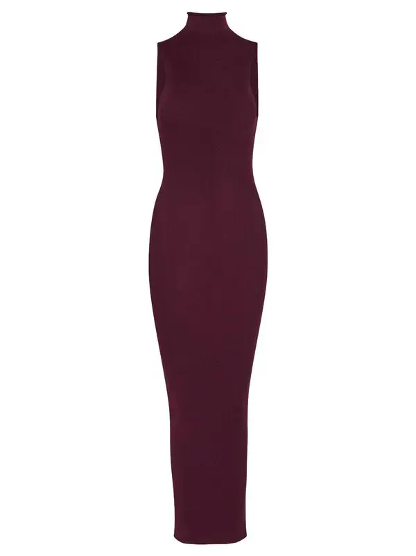 ARMARIUM Cosima Fine-knit Midi Dress - Dark Red