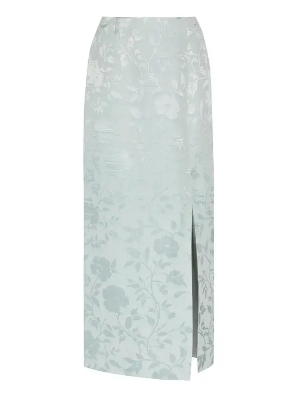 PATRICK MCDOWELL Tatiana Floral Jacquard Woven Maxi Skirt - Light Blue
