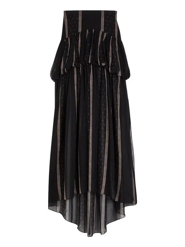 LIBEROWE Nina Printed Tiered Silk-chiffon Maxi Skirt - Black