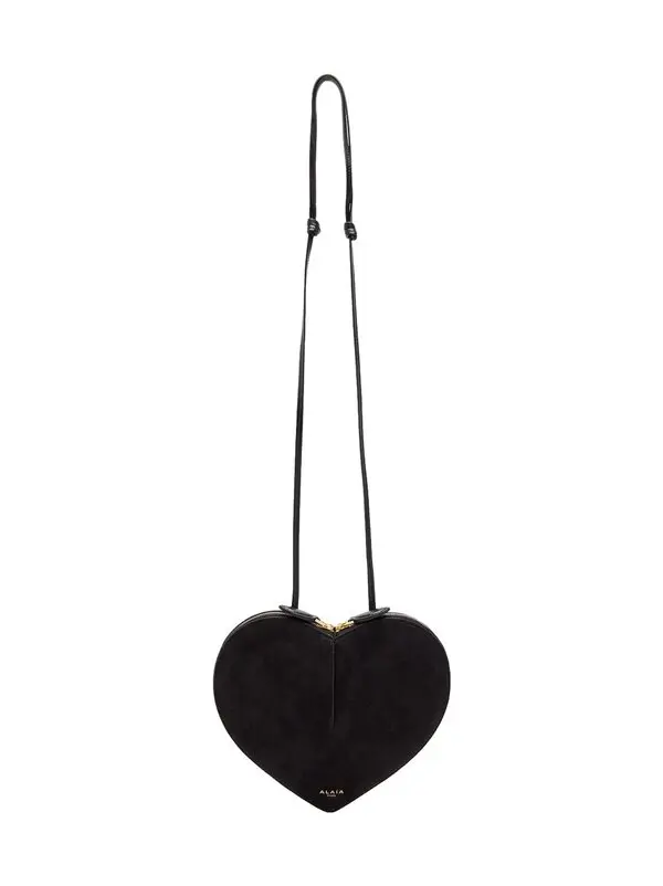Alaïa Le Coeur Suede And Leather Cross-body Bag - Black