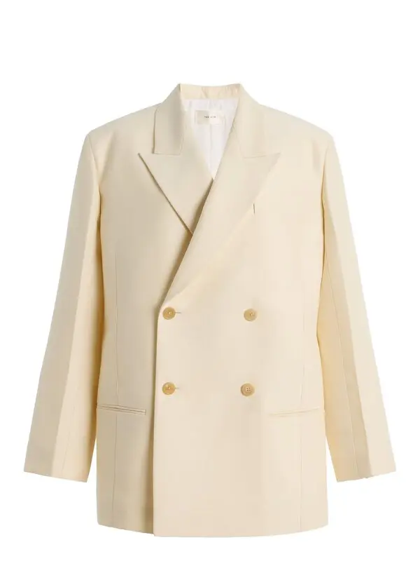 THE ROW Cosmo Wool-silk Double-breasted Blazer - White