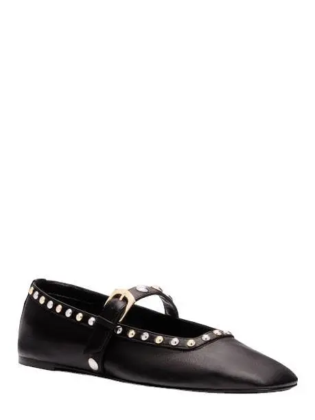 STUART WEITZMAN Pry Mary Jane Flats With Stud Embellishments - Black