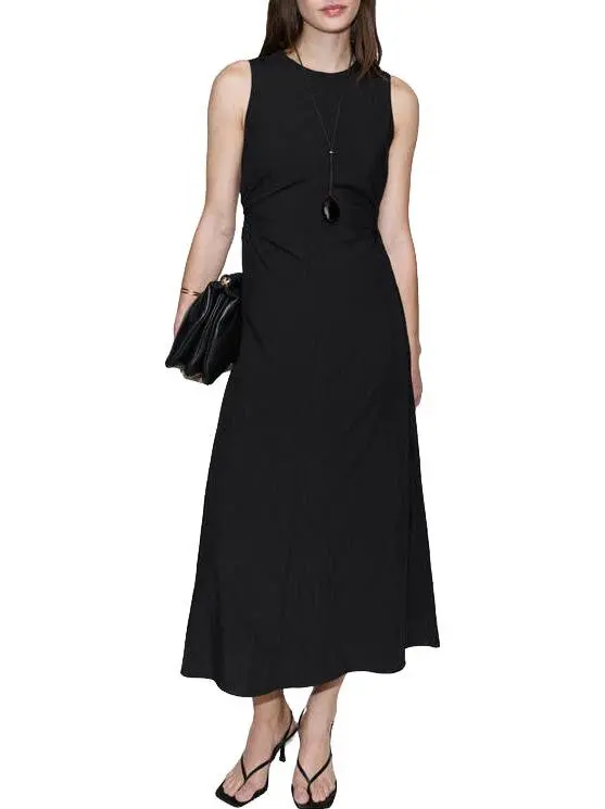 Mango Sleeveless A-line Dress With Side Cutouts - Black