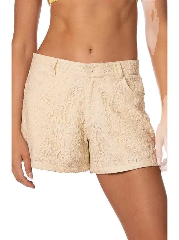 MAAJI Floral Lace Cover-up Shorts - Light Beige