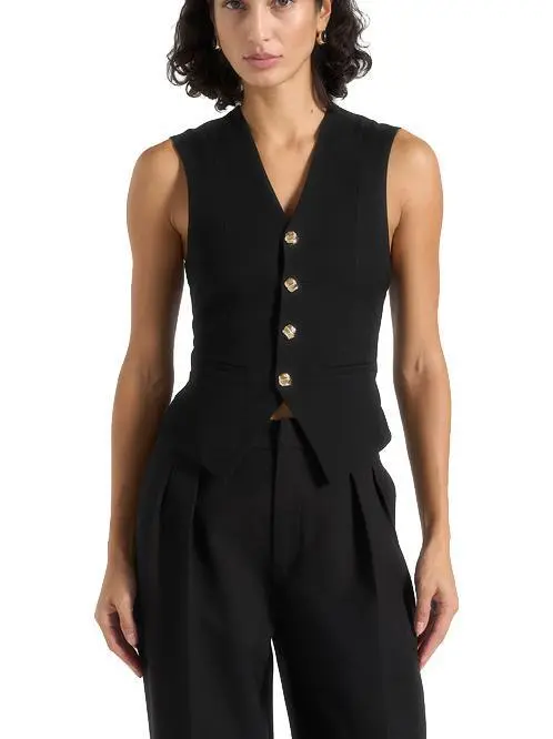 Manière De Voir Tailored Cinched Waistcoat - Black