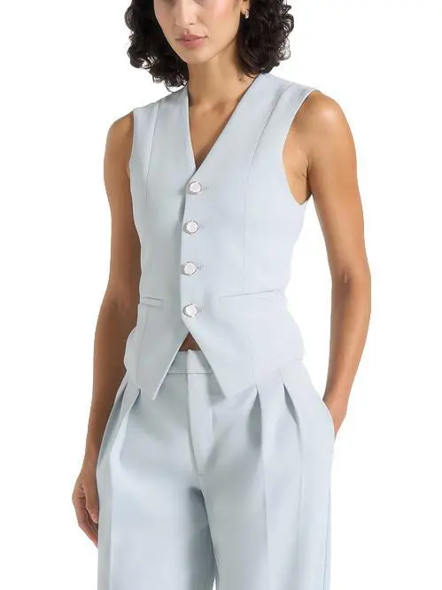 Manière De Voir Tailored Cinched Waistcoat - Light Blue