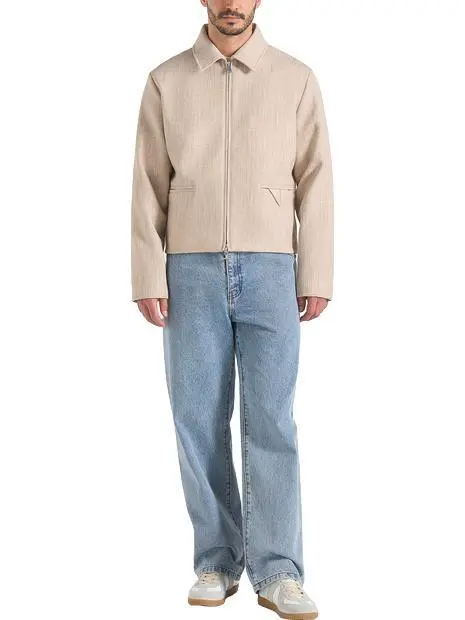 Manière De Voir Amir Boxy Harrington Jacket - Beige