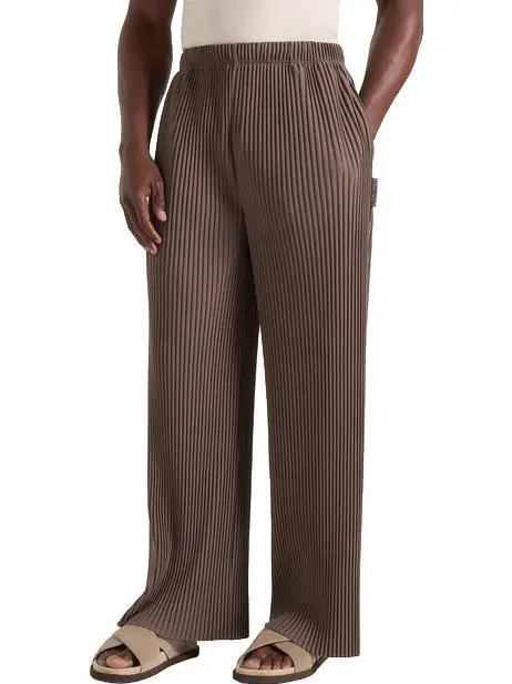 Manière De Voir Pleated Wide Leg Pants - Brown