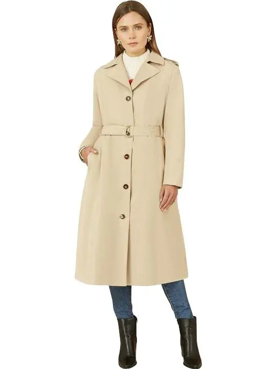 YUMI Belted Trench Coat - Brown