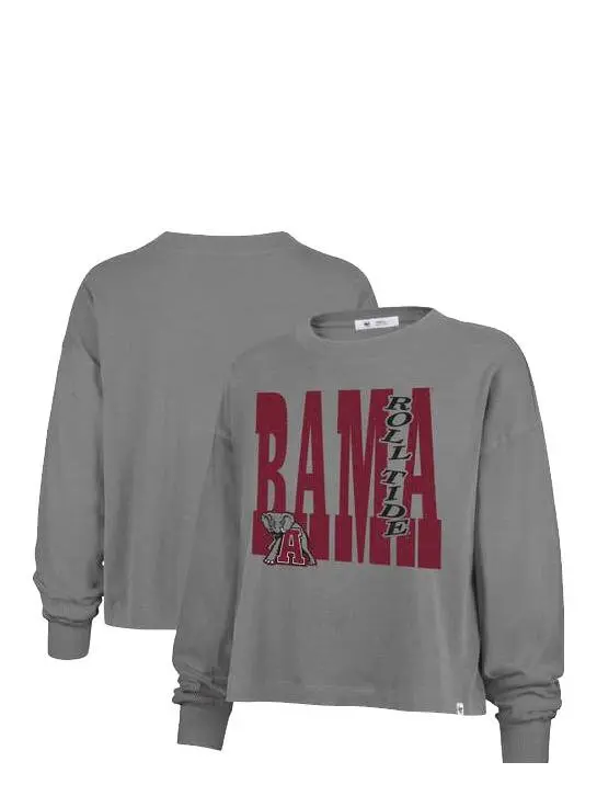'47 Alabama Crimson Tide Stacked Sydney Long Sleeve T-shirt - Gray