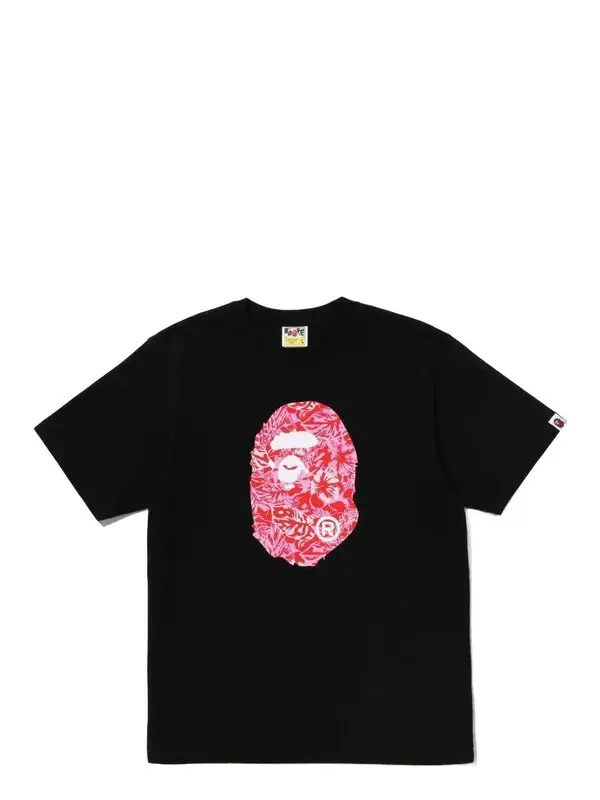 A BATHING APE Ape Head Floral-print T-shirt - Black
