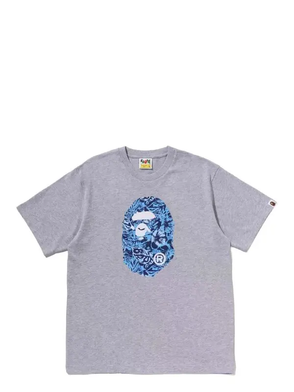 A BATHING APE Ape Head Floral-print T-shirt - Grey