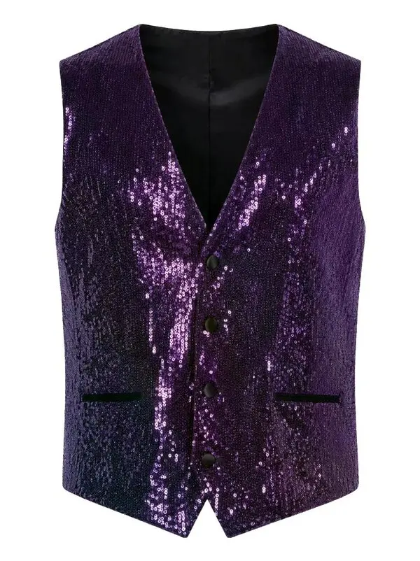 Dolce & Gabbana Sequin Embellished Waistcoat - Purple