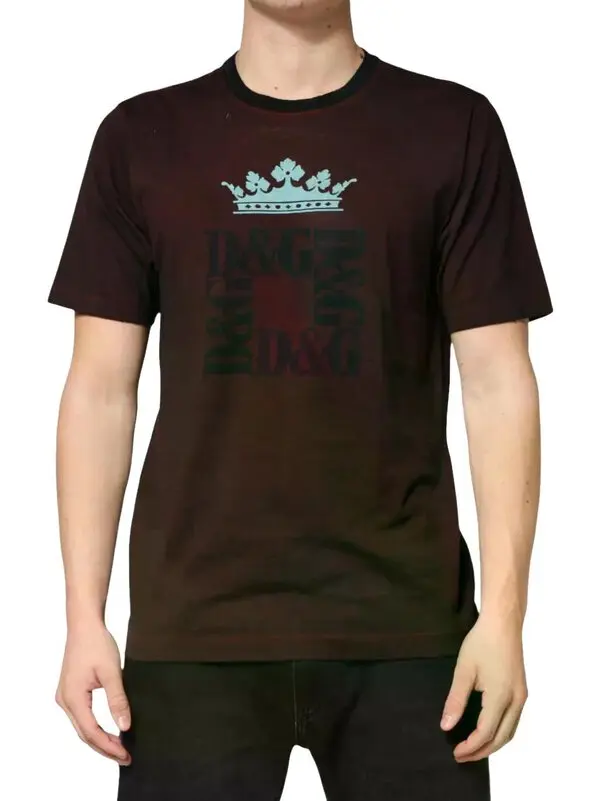 Dolce & Gabbana Crown-print T-shirt - Brown
