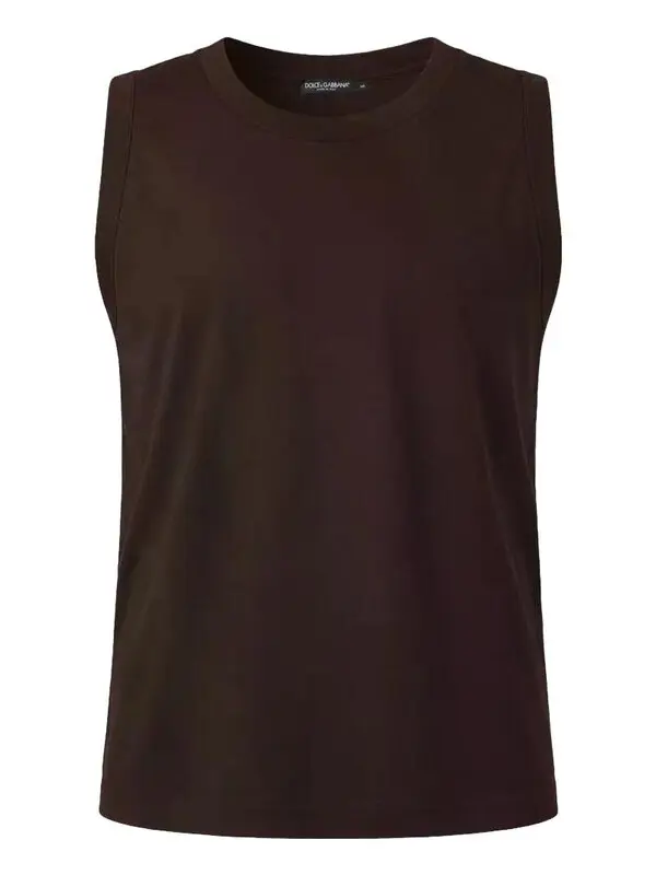 Dolce & Gabbana Sleeveless Round-neck Tank Top - Brown