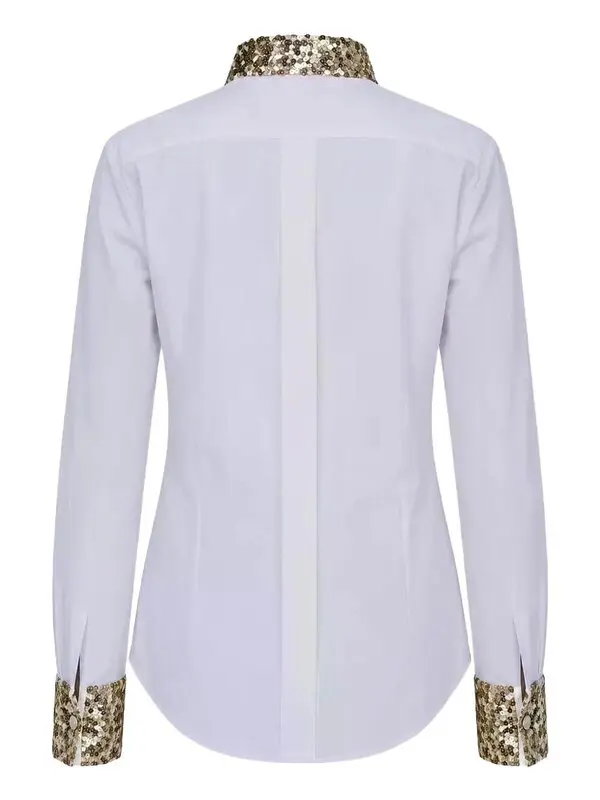 Dolce & Gabbana Cotton Sequin Embellished Shirt - White