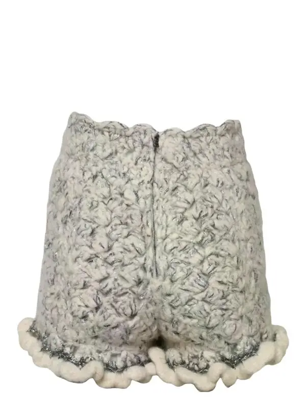 Dolce & Gabbana Crochet-knit High-waisted Shorts - Neutrals