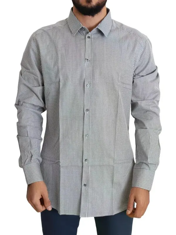 Dolce & Gabbana Gold Gingham-check Shirt - Grey