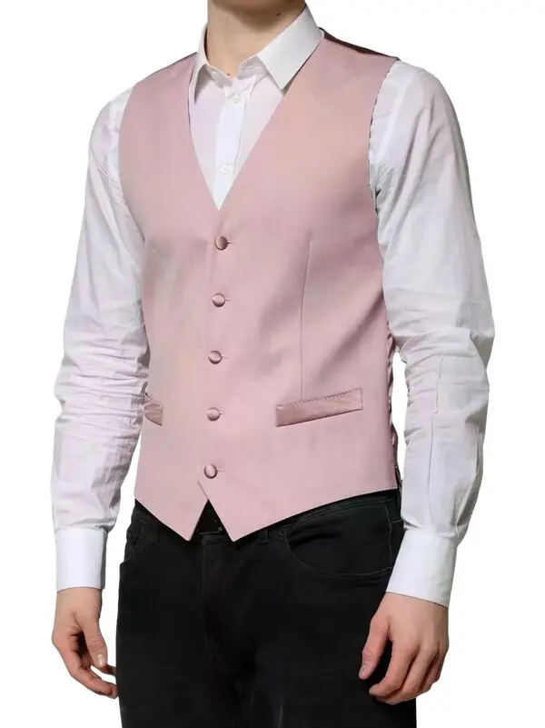 Dolce & Gabbana Slim-fit Button-fastening Waistcoat - Pink
