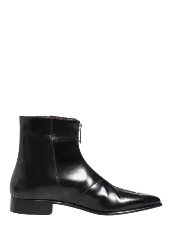 Dolce & Gabbana Zip-detail Pointed-toe Ankle Boots - Black
