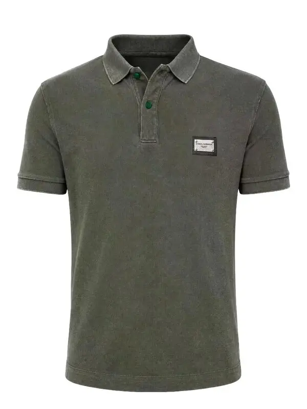 Dolce & Gabbana Logo-plaque Polo Shirt - Green