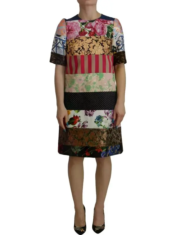 Dolce & Gabbana Patchwork Jacquard Dress - Black