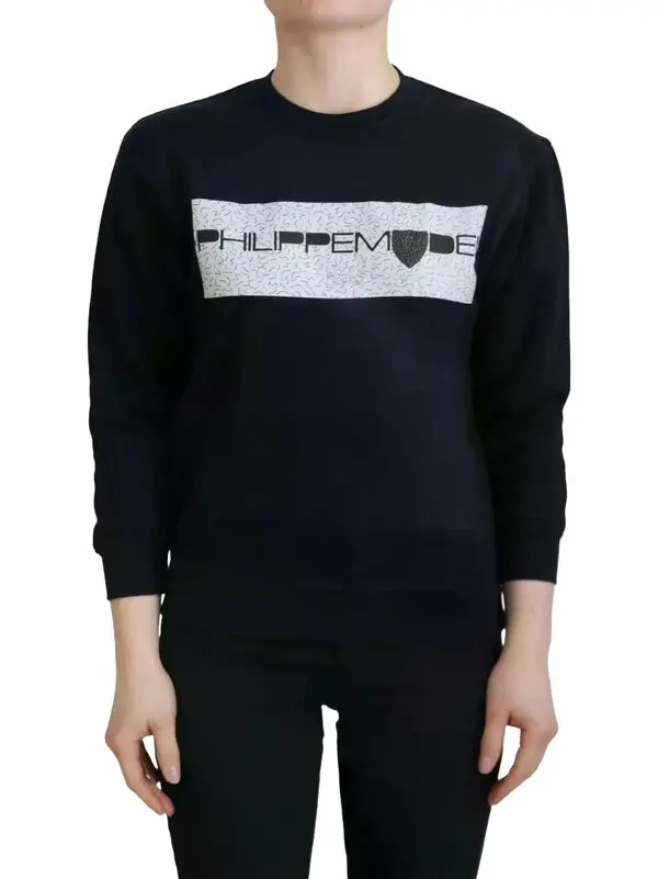 Philippe Model Graphic Print Crew Neck Sweater - Black