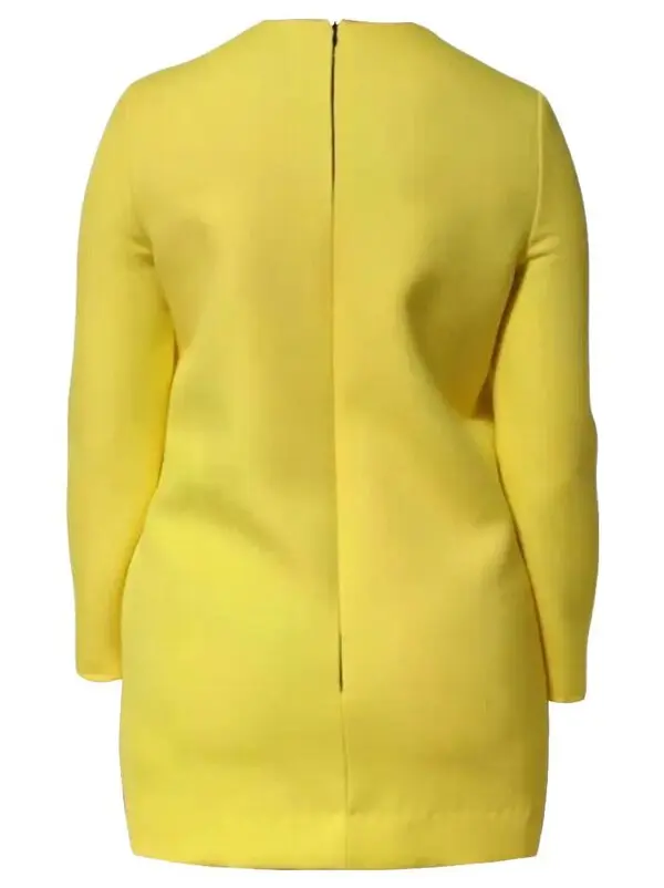 Dolce & Gabbana Diagonal-weave Long-sleeve Mini Dress - Yellow