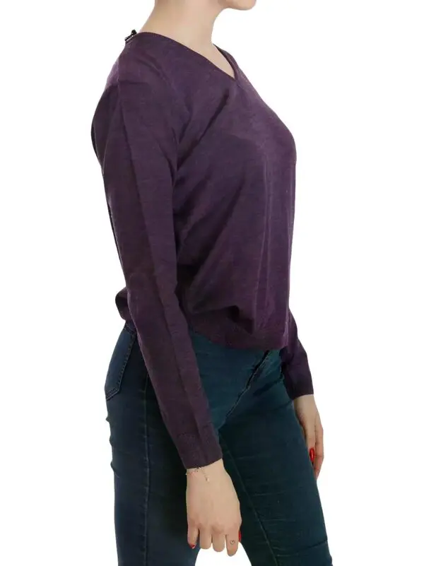 Byblos V-neck Long Sleeve Sweater - Purple