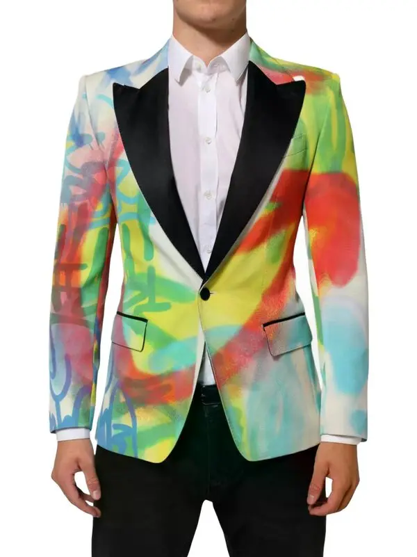 Dolce & Gabbana Sicilia Graffiti-print Blazer - Yellow