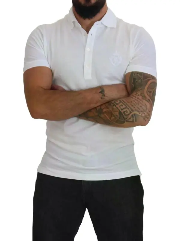 Dolce & Gabbana Logo-patch Polo Shirt - White